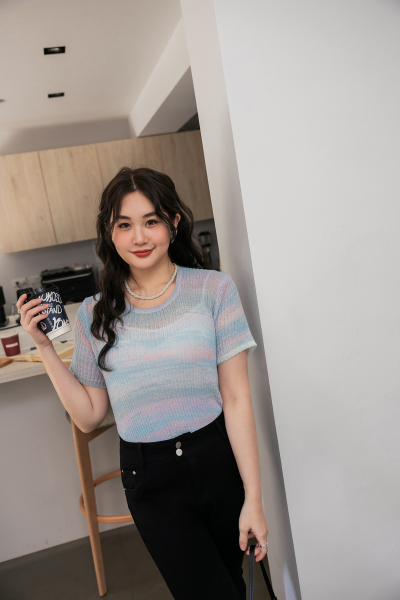 -5KG高個女孩限定-雙釦小喇叭彈力黑褲 - SEOUL MATE 首爾妹